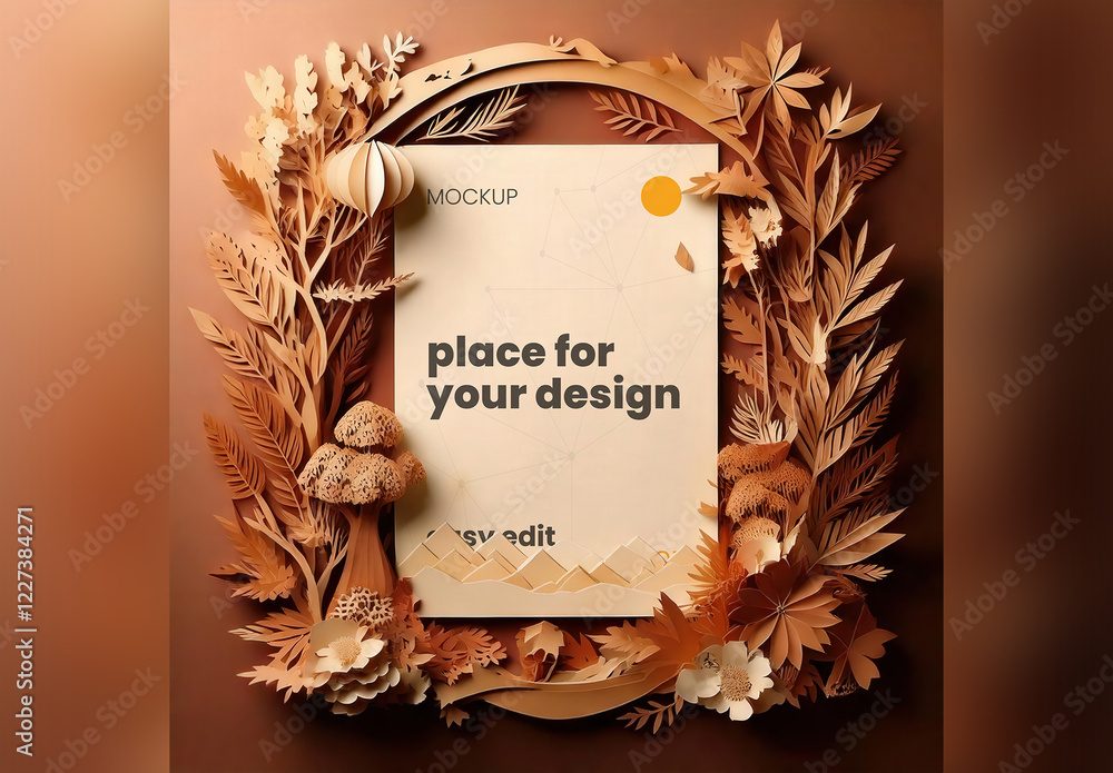 Papercraft Page Poster Mockup 03 Stock Template | Adobe Stock