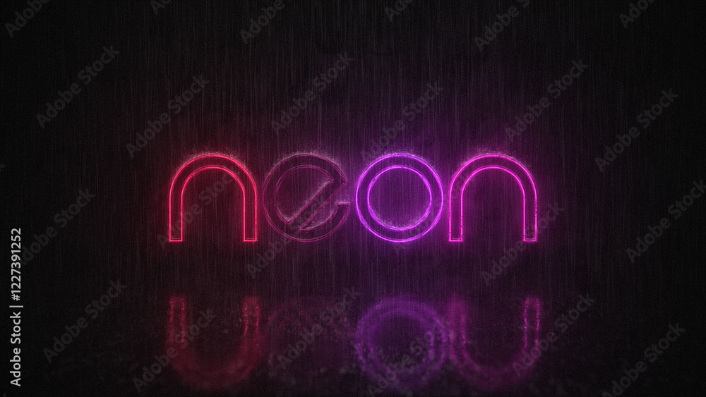 Neon & Rain Titles Stock Template | Adobe Stock