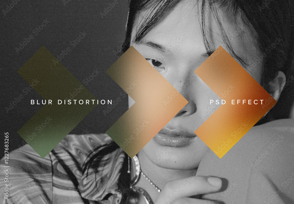 Blur Distortion Image Effect Mockup Stock Template | Adobe Stock