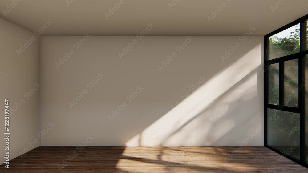 empty interior room shadow wall space background mock up architecture ...