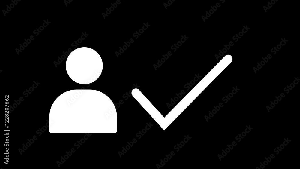 User ID Icon with Check Mark Animation Representing Account ...