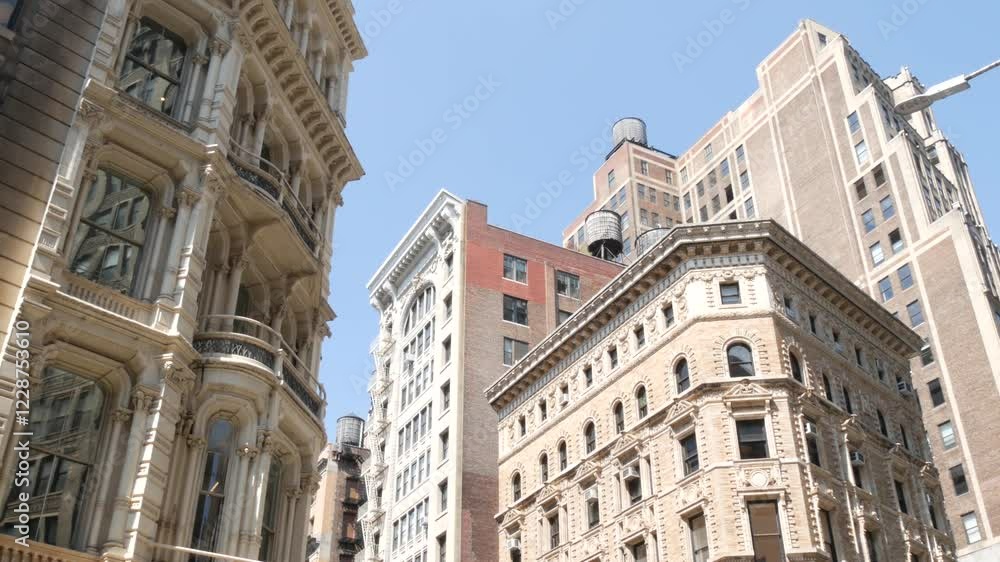 New York City Broadway, Manhattan midtown classic building corner ...