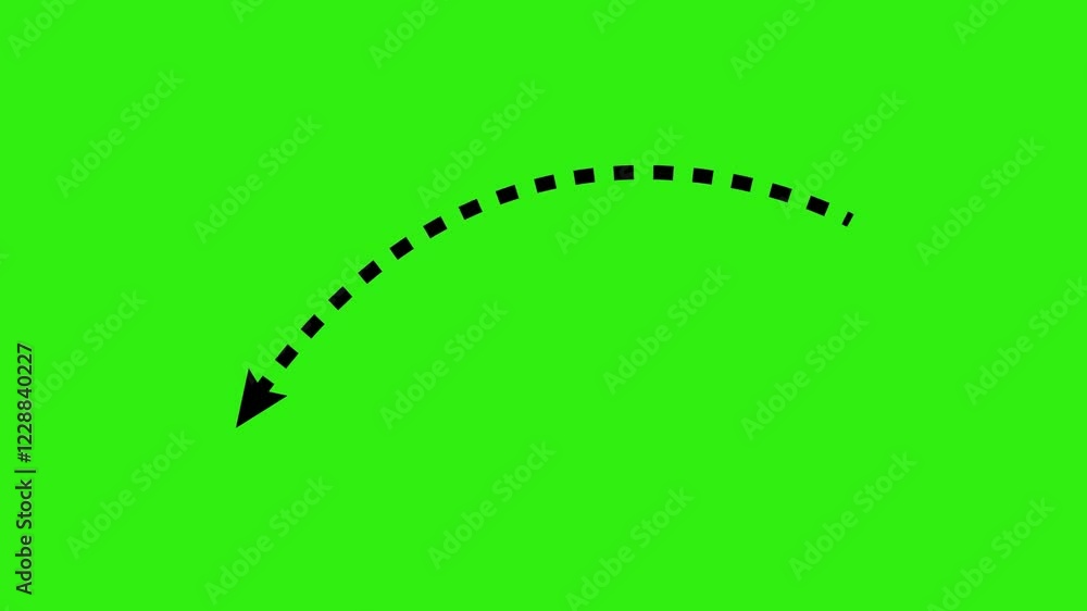 Dotted arrows animation on transparent background, Set of animated ...