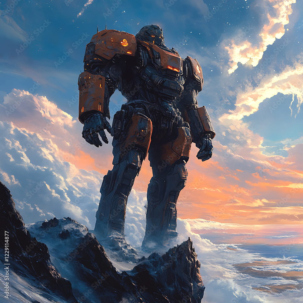 Photo & Art Print heroic Juggernaut Titan standing proudly on a ...