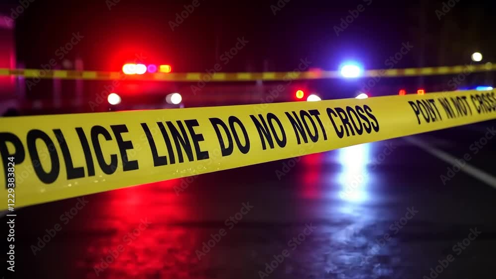 Police line, crime scene and caution tape for law enforcement, safety ...