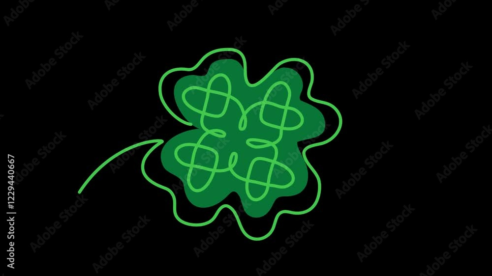 Clover, shamrock,trefoil leaf icon animated illustration. Fortune and ...
