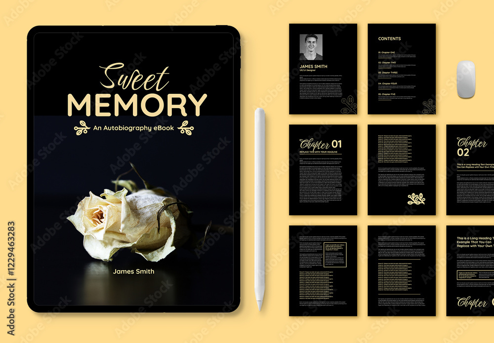 Modelo de E Book Layout For Autobiography do Stock | Adobe Stock