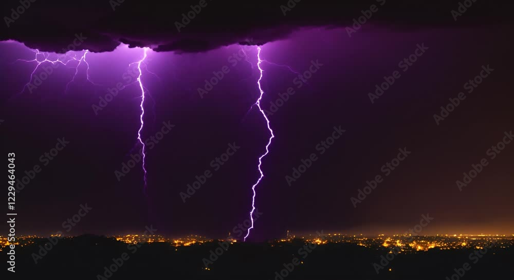 Lightning strikes Electrical storm on black background Electric ...