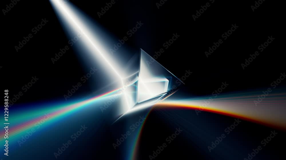 Light rays refraction through a prism 3d animation. Dispersion optical ...