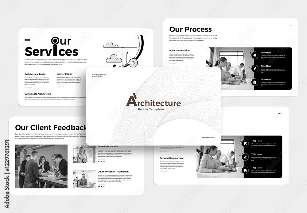 Architecture Company Profile Presentation Layout Stock Template | Adobe ...