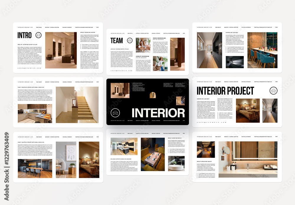 Interior Design Presentation Template Stock Template | Adobe Stock