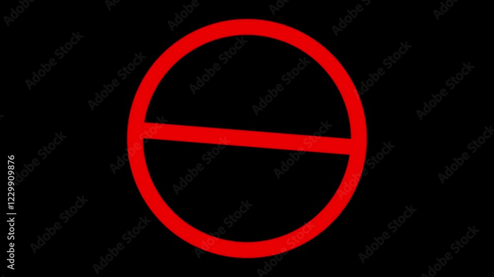 red color line ban icon animation wrong no entry warning danger stop ...