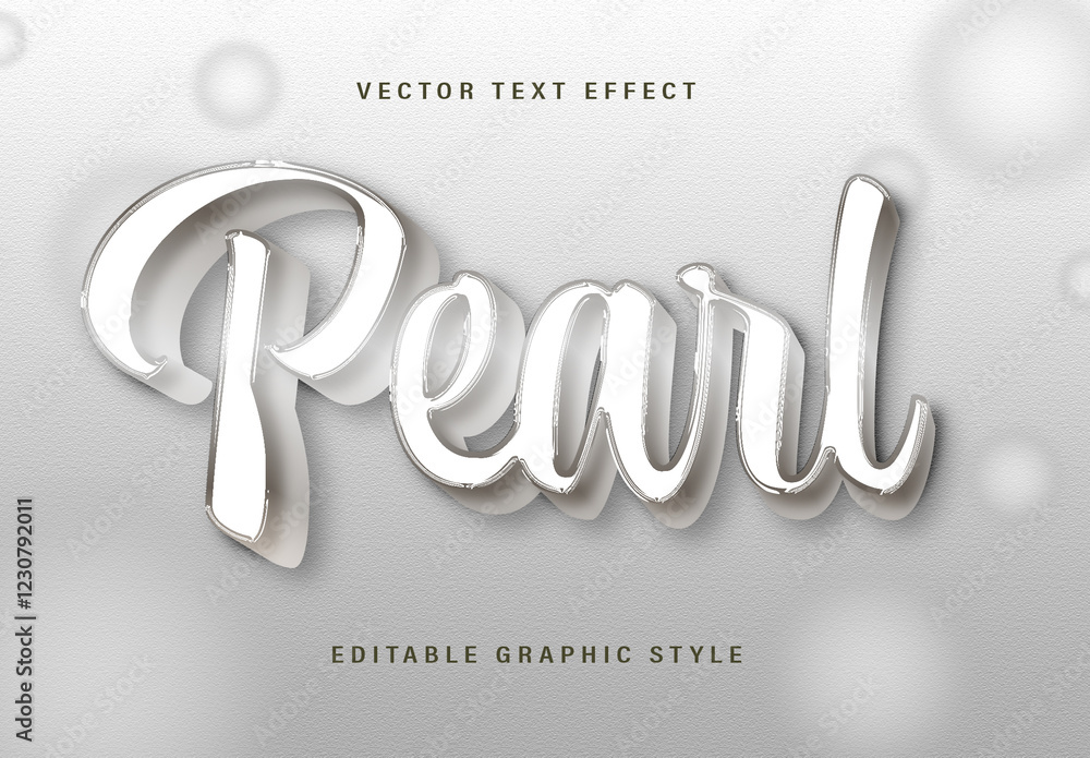 White Pearl Glossy Luxury 3D Text Effect Stock Template | Adobe Stock