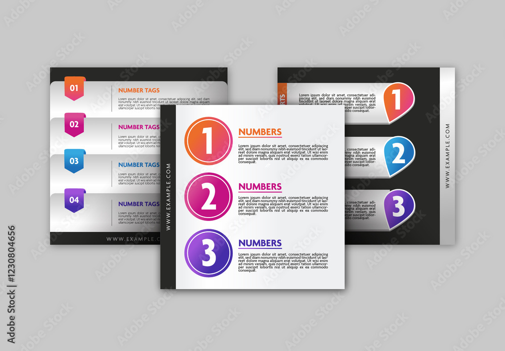 Gradient Infographic Layout with Numbered Sections Stock Template ...