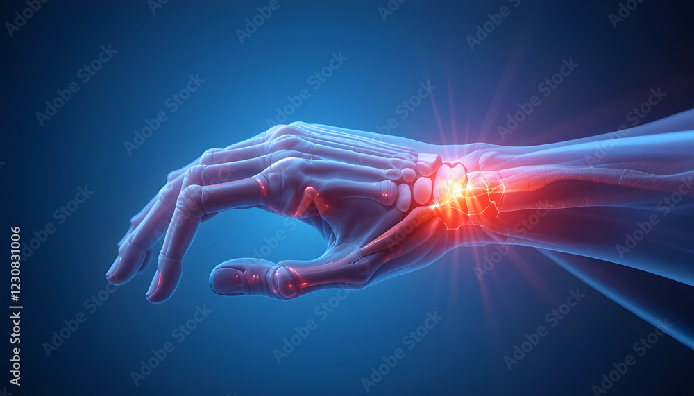Poster X-ray of a dislocated wrist and arm injury, showing fractured ...