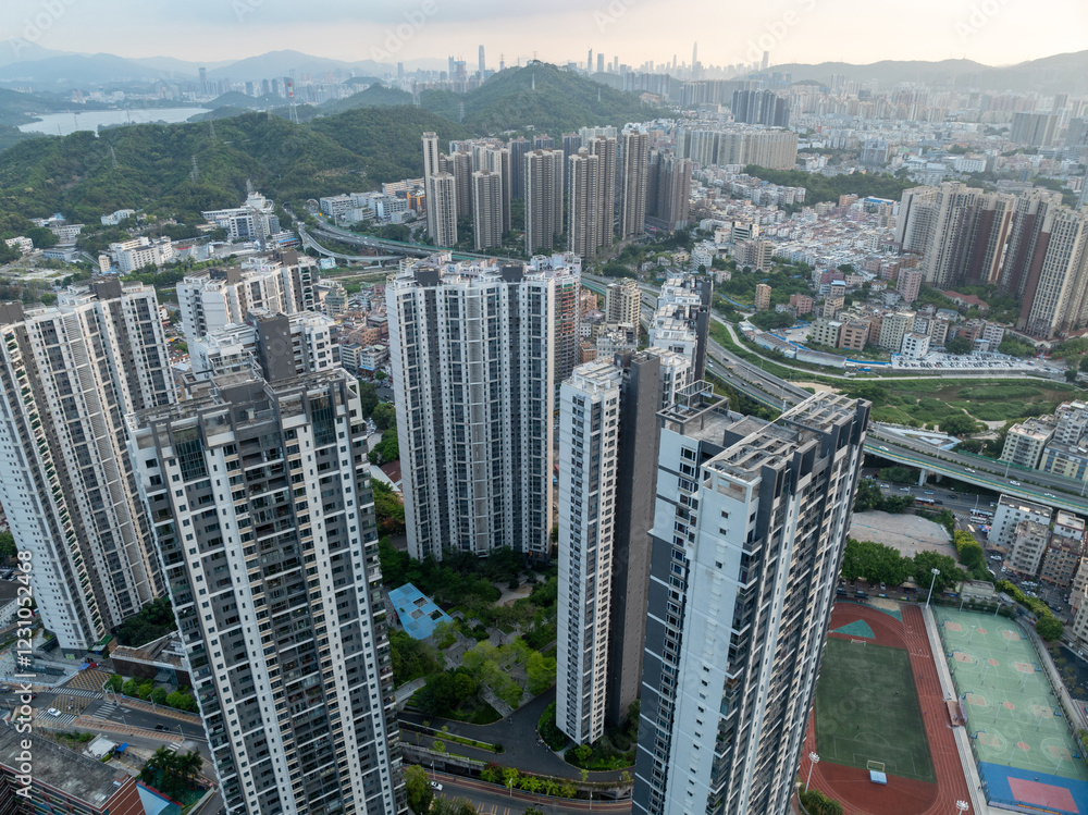 Poster Aerial view of landscape in China – Wall Art | UkPosters