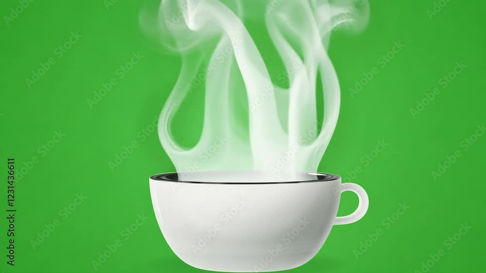 coffee cup animation with green screen background for cafe promotions ...