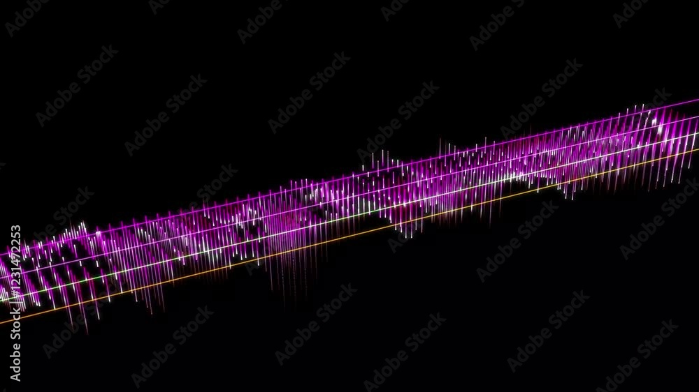 Animated purple audio bar spectrum Isolated on transparent background ...