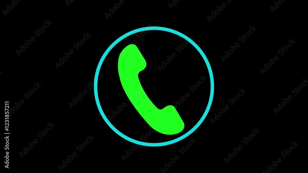 Incoming call icon animation. Alpha channel, transparent background. 4K ...