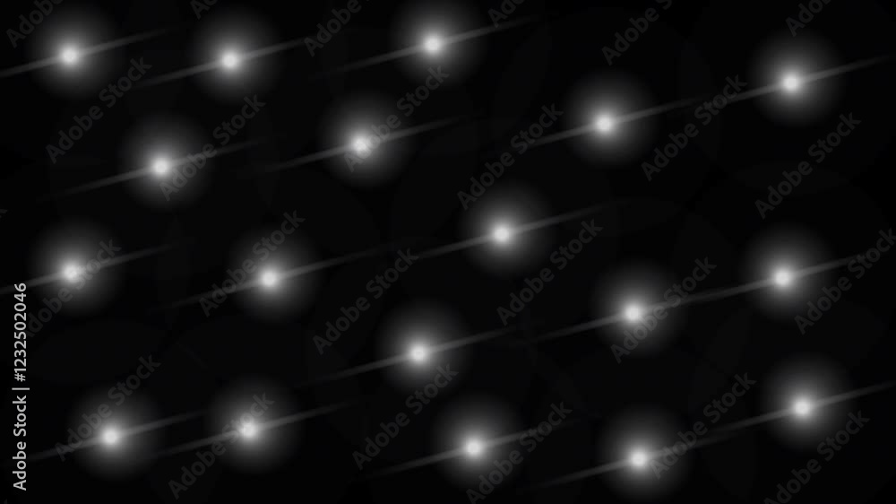 Rows of light bulbs spotlights with random switch on, Fashion flash ...