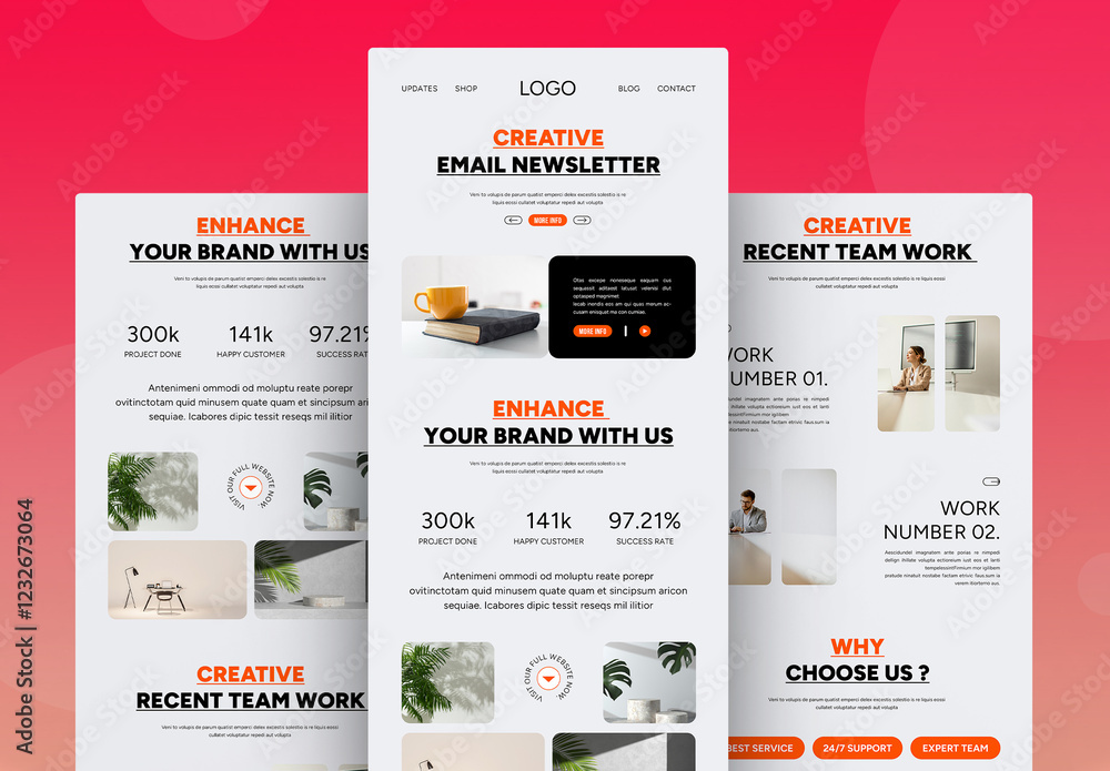 Corporate Business Email Newsletter Template Stock Template | Adobe Stock