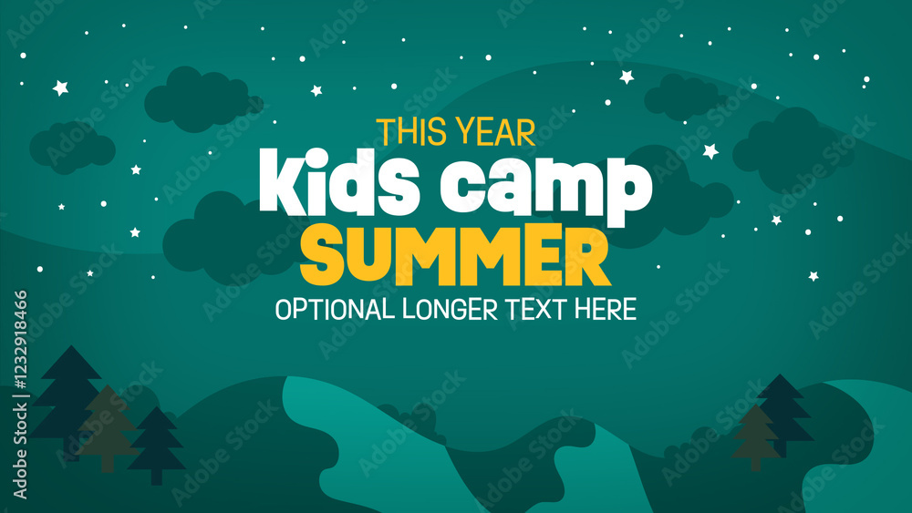 Kids Summer Camp Title Card Stock Template | Adobe Stock