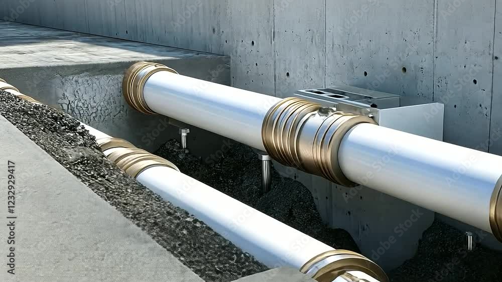 Underground Power Cable Installation Cross Section Diagram Stock ビデオ ...