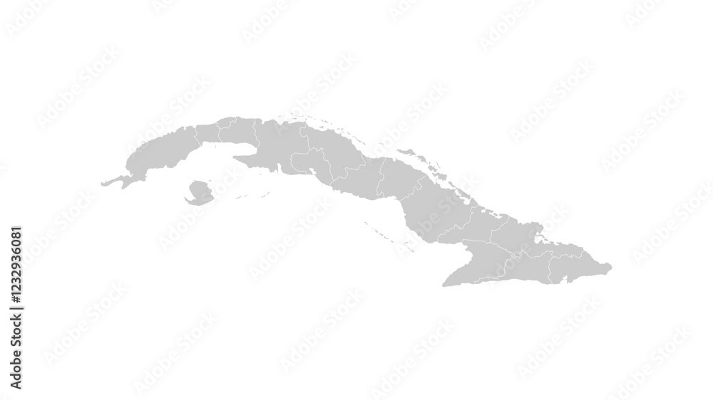 Cuba map animation. Animation of Connecting all areas into a complete ...