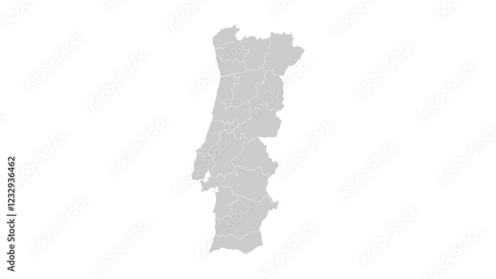 Portugal map animation. Animation of Connecting all areas into a ...