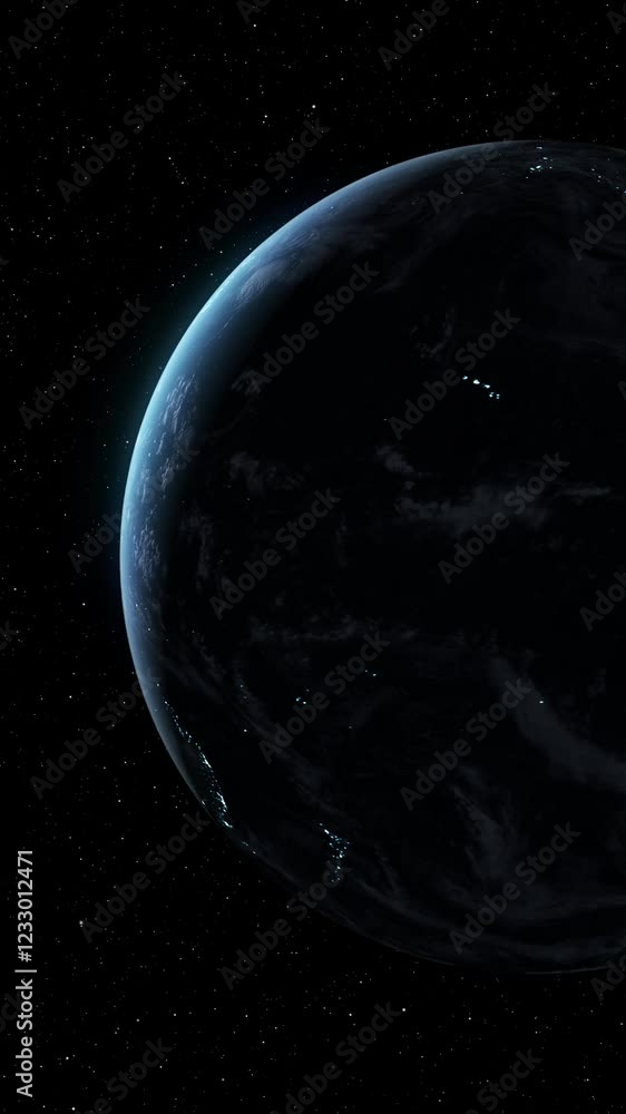 Seamless loop footage of planet earth whole round 3D orbital rotation ...