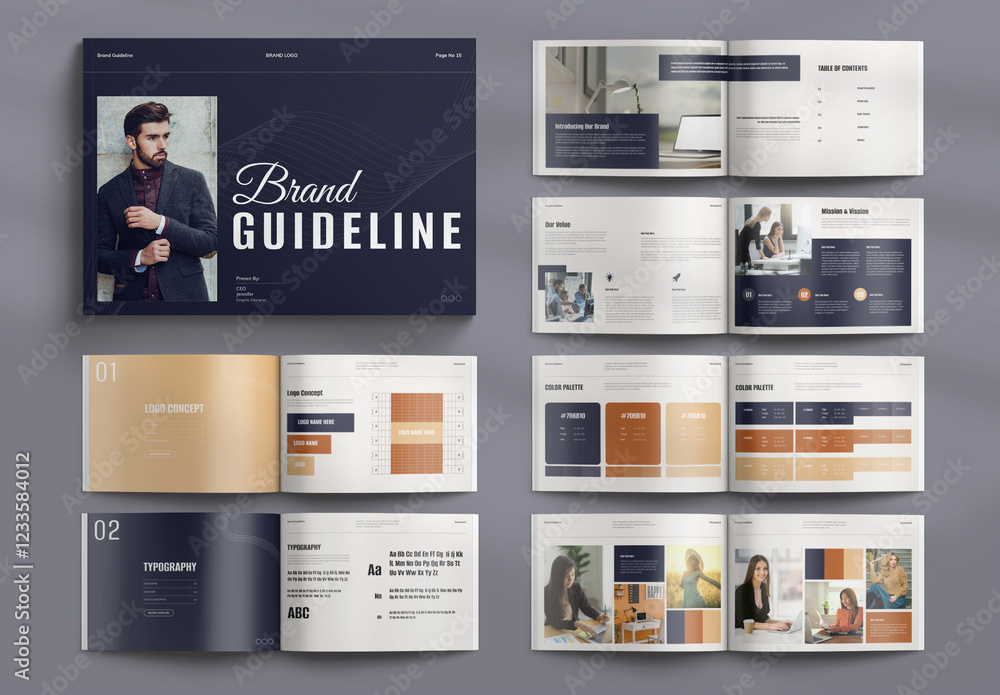 Brand Style Guideline Template Stock Template | Adobe Stock