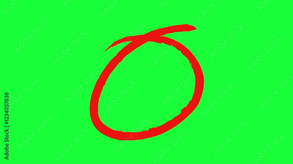 Grunge Red Circle Highlighter Scribble Animation on transparent ...