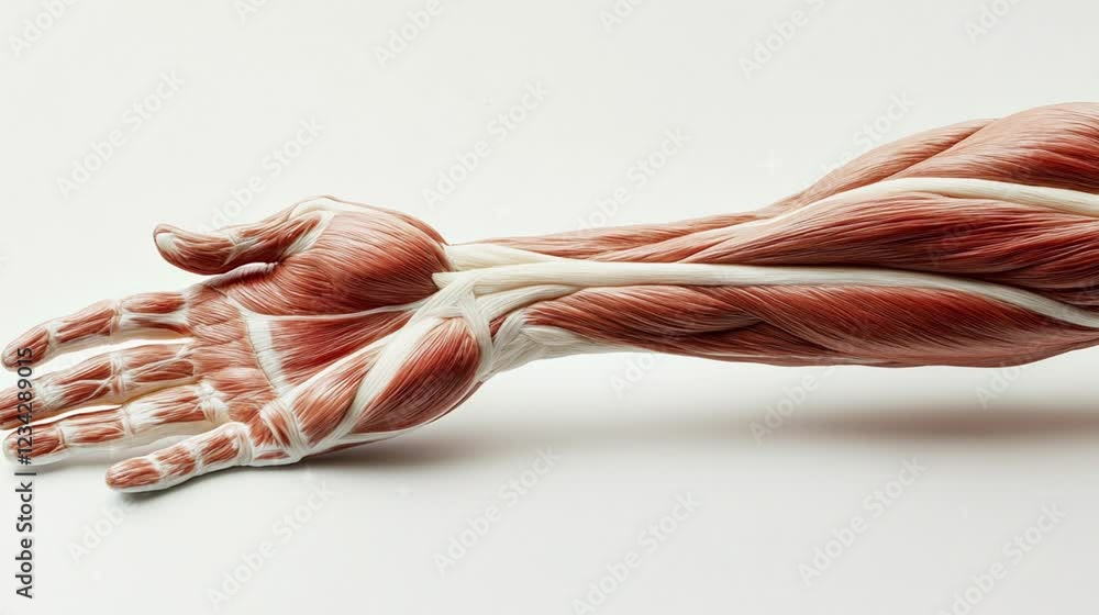 Muscle fibers of the left big arm on a white background wallpaper photo ...