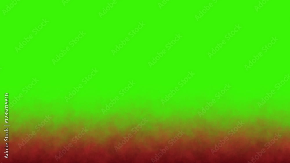 Fog red smoke animation on a green screen, red smoke horizontal motion ...