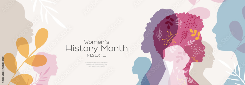 Women's History Month banner. Stock Vector | Adobe Stock