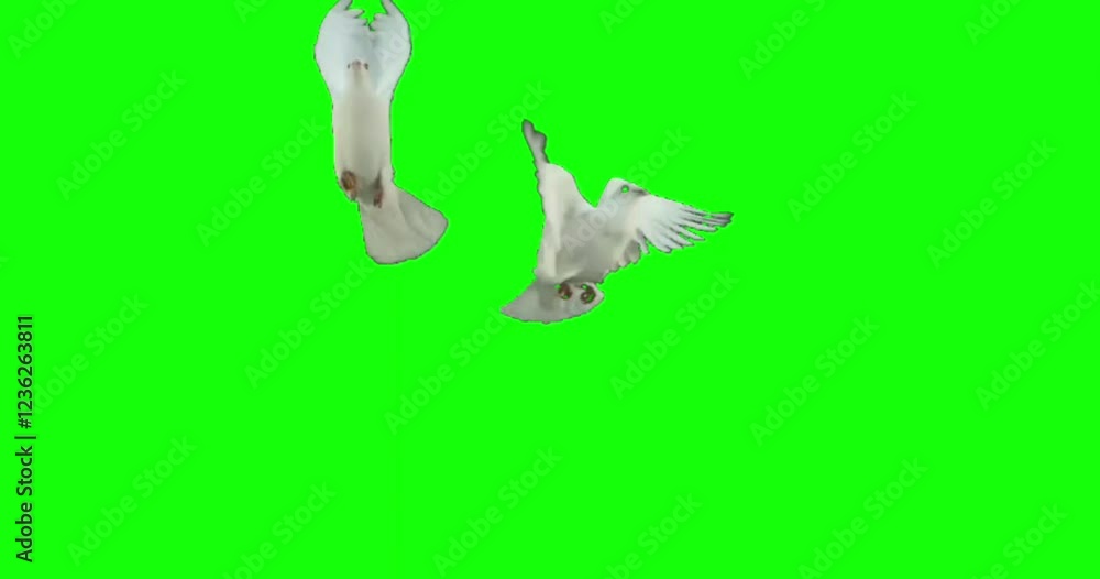 white dove peace symbol on green screen, 2 Romantic Doves, Realistic ...