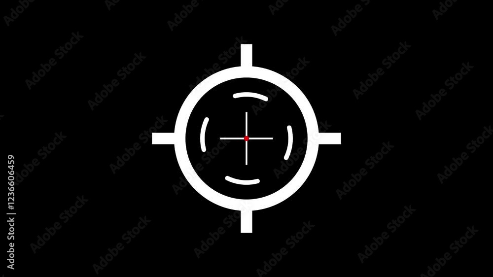 Gun aim scope icon, sight sniper aim. Rifle scope aim icon animation on ...
