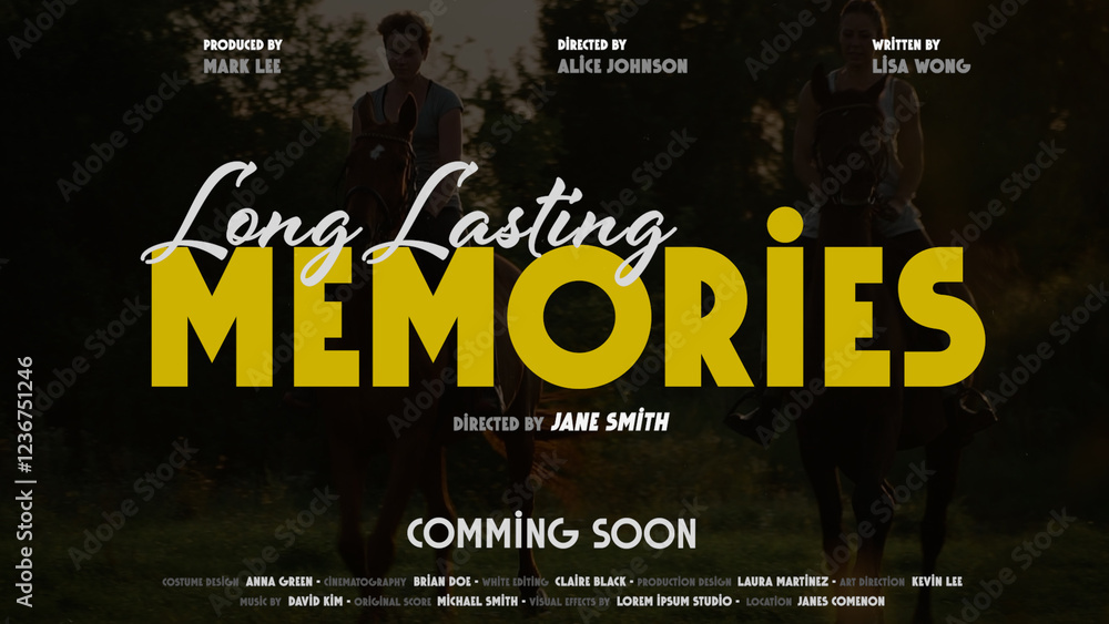 Cinematic Film Title Card, Movie Poster Typography Overlay 19 , ( Wide ...