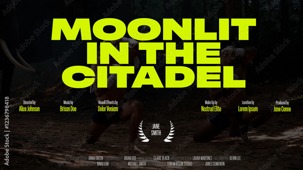 Cinematic Film Title Card, Movie Poster Typography Overlay 144 , ( Wide ...