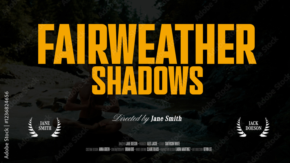 Cinematic Film Title Card, Movie Poster Typography Overlay 213 , ( Wide ...