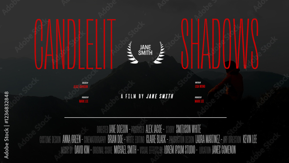 Cinematic Film Title Card, Movie Poster Typography Overlay 237 , ( Wide ...
