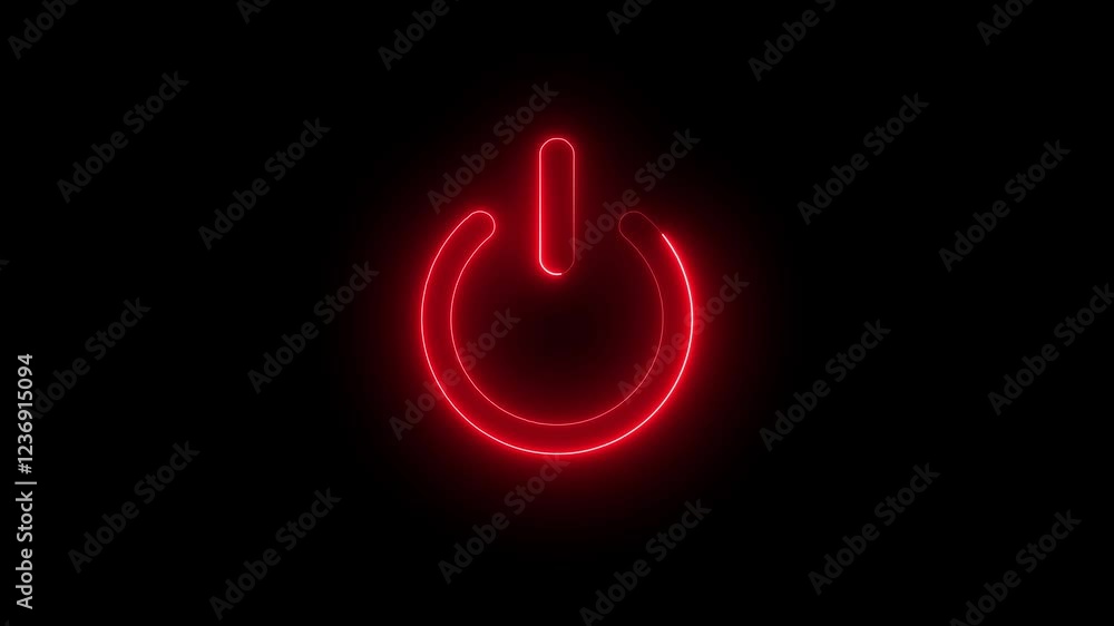 Neon power button animation. Animate power on off buttons with startup ...