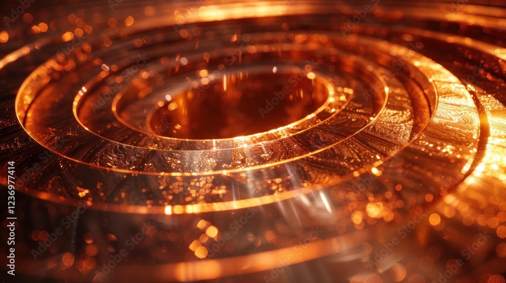 Poster A glowing coil of copper wire showcases its valuable, conductive ...