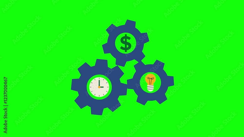Setting icon. business setting sign. business idea symbol with clock ...