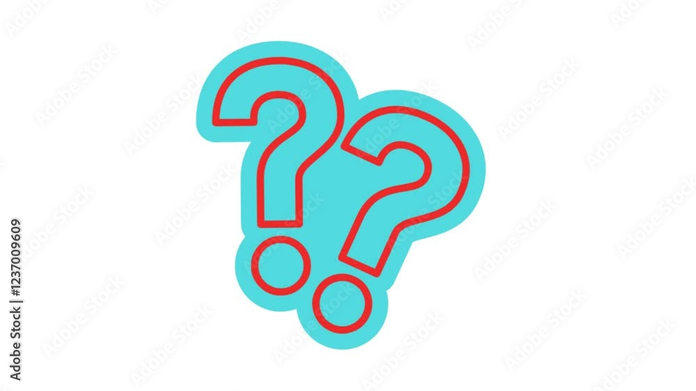 Question mark animation pop up question mark flat animation isolated on ...