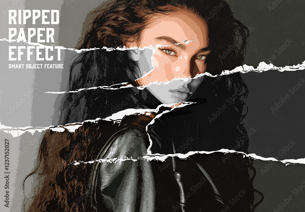 Ripped Paper Effect with Generative AI Stock Template | Adobe Stock