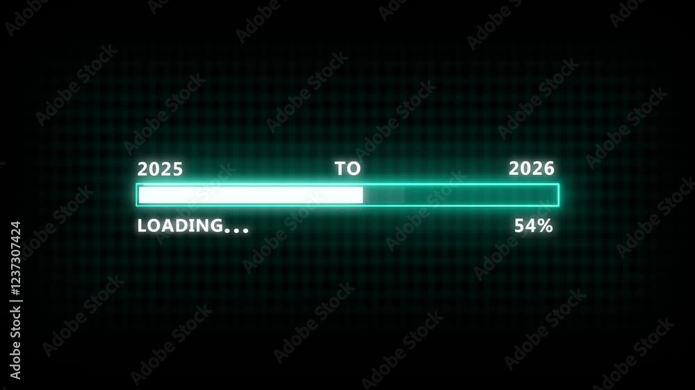 Loading bar from 2025 to 2026 new year transfer animation , arrow ...