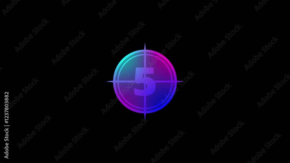 10 seconds countdown timer animation retro projector style from ten to ...