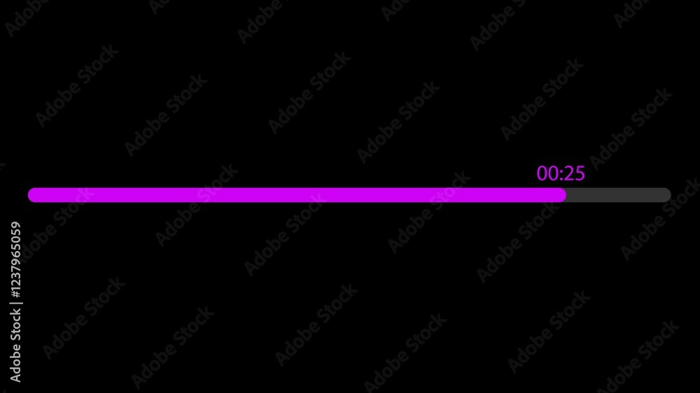 Simple animation showing a times countdown timer on a black png ...