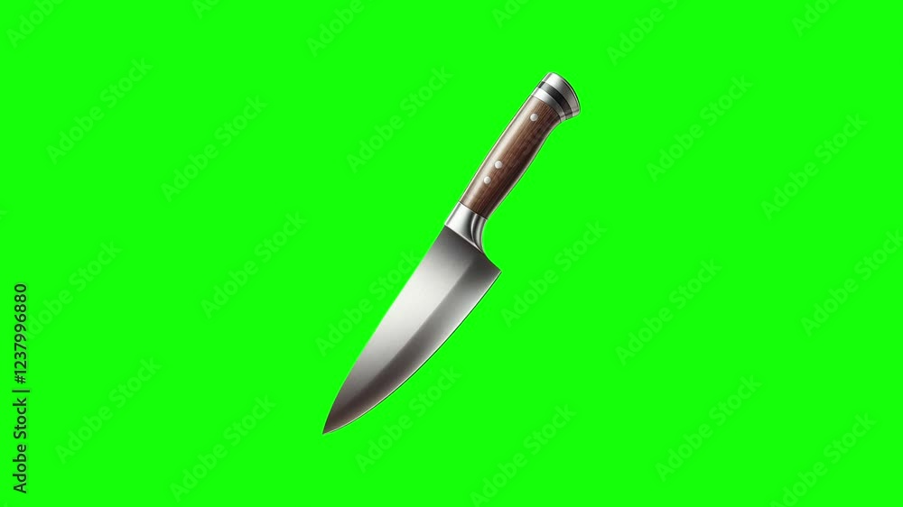 Steel kitchen knives green screen animation motion graphic in 4K high ...